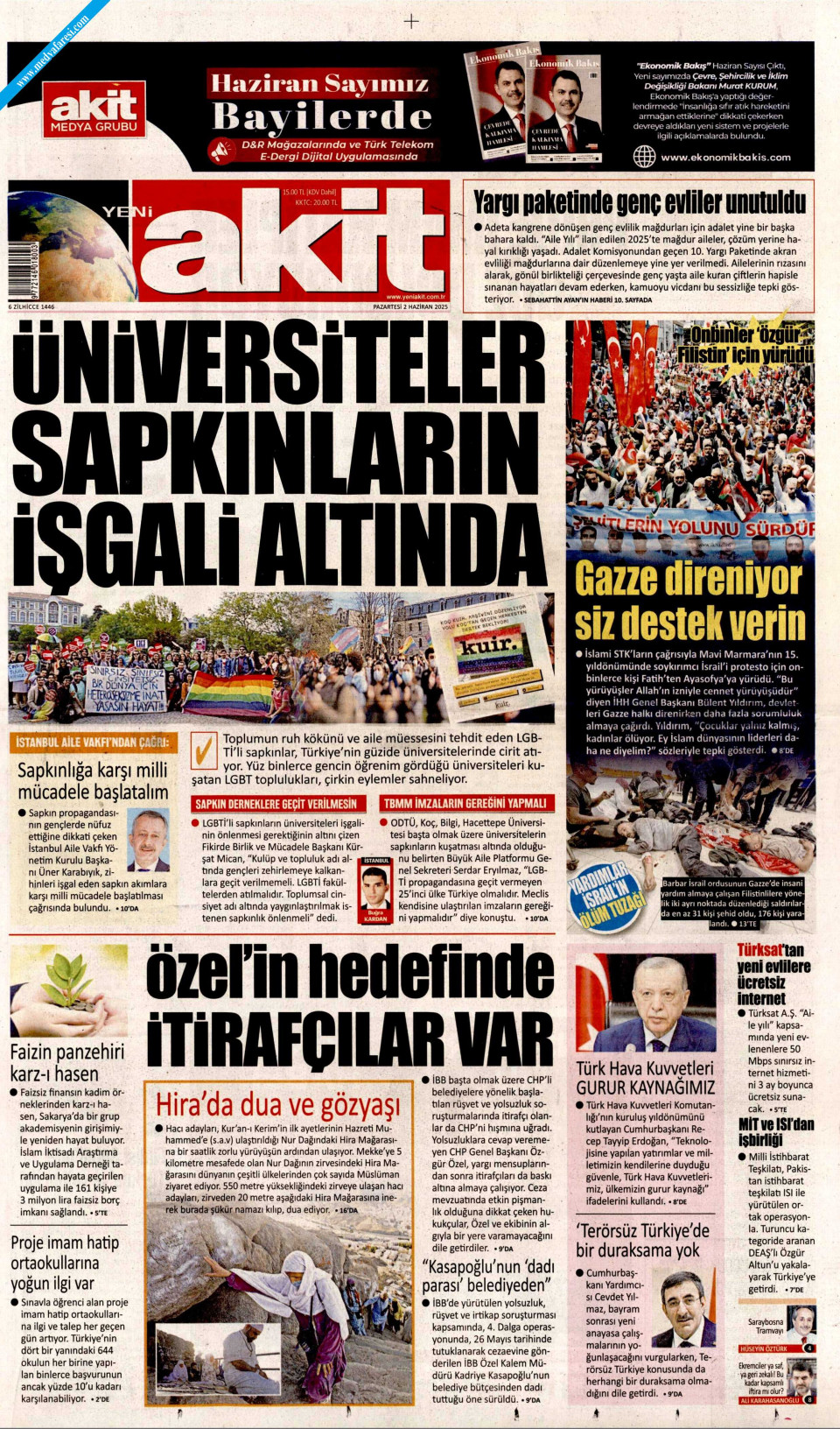 Yeni Akit Gazetesi - 02 Haziran 2025 Pazartesi