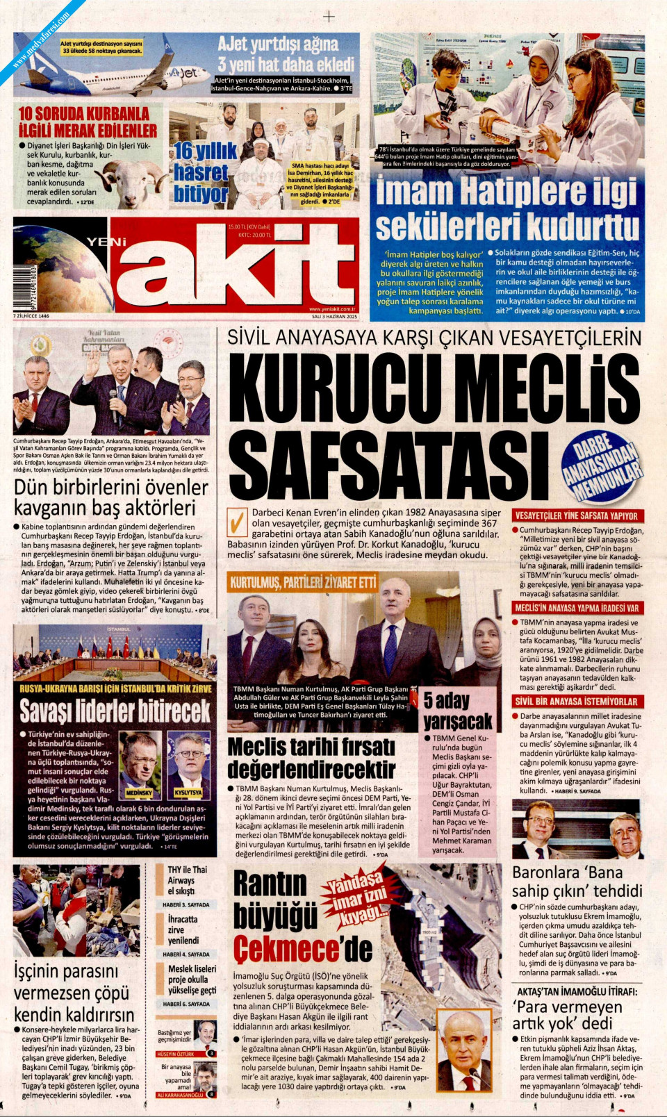 Yeni Akit Gazetesi - 03 Haziran 2025 Salı